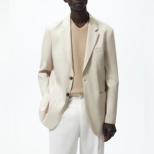 Zara | Jackets & Coats | Zara Men Linen Blend Blazer Natural Nwt | Poshmark